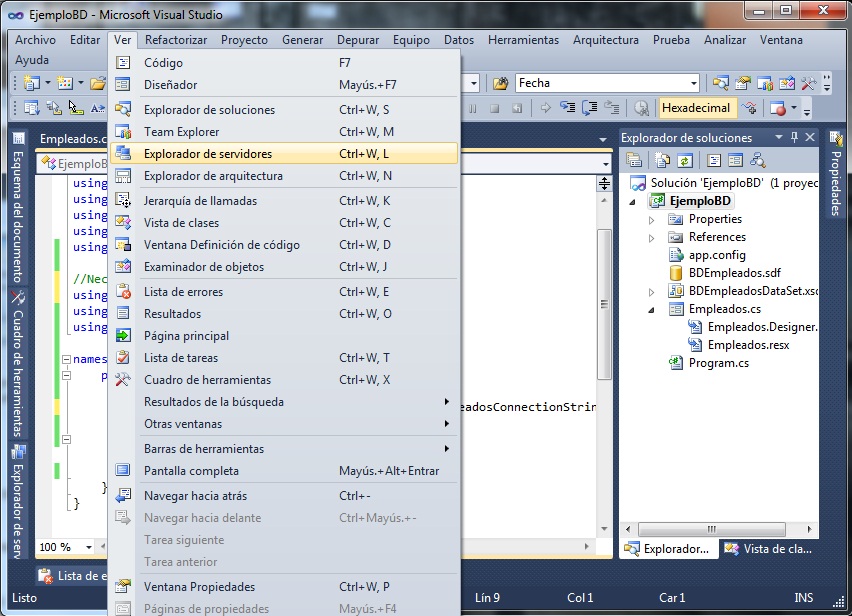 Starting to Program: Crear proyecto y agregar la Base de Datos Local