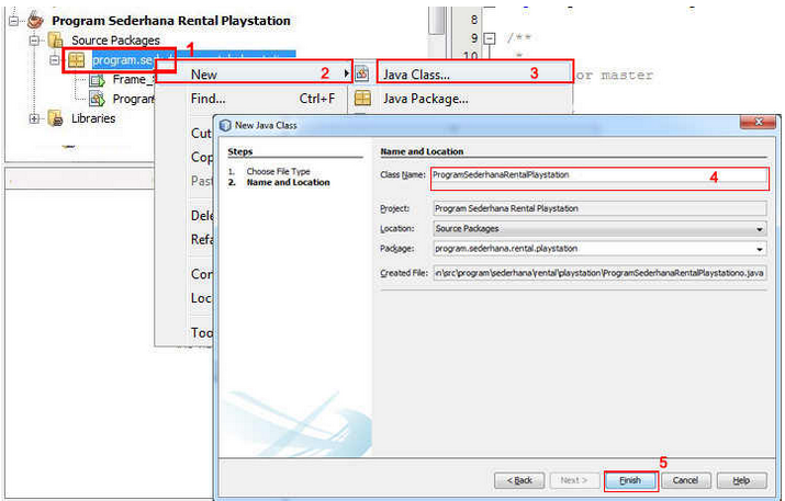 tutorial cara membuat program rental Ps menggunakan java netbens