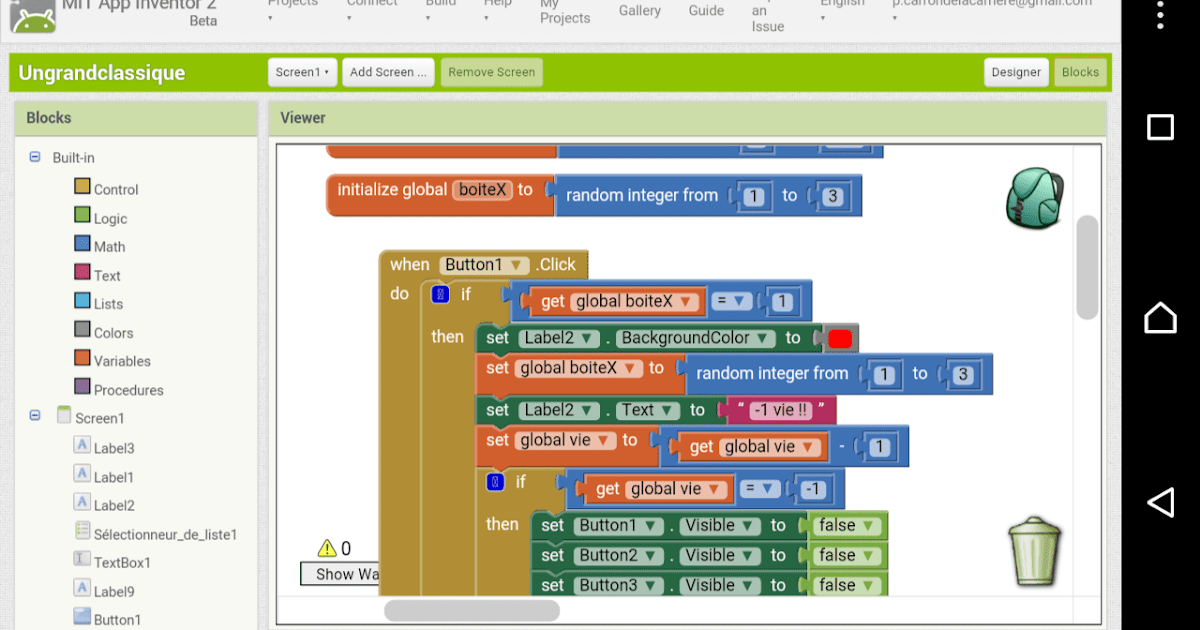 membangun aplikasi android dengan app inventor