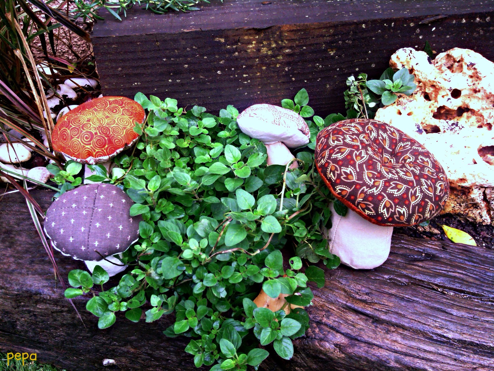 Pepa Patchwork: Setas en mi jardin!!!