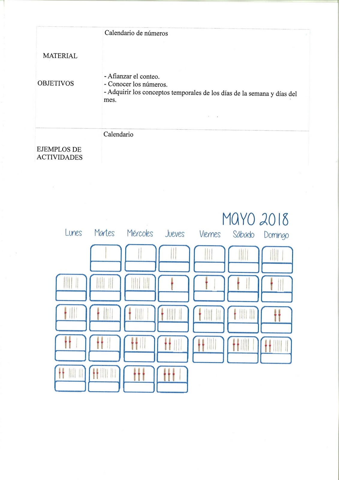 POVEMATES: CALENDARIO DE NÚMEROS