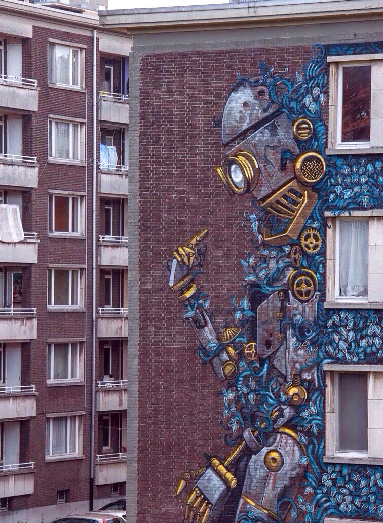 Pixel Pancho New Street Art For Day One Festival - Antwerp, Belgium ...