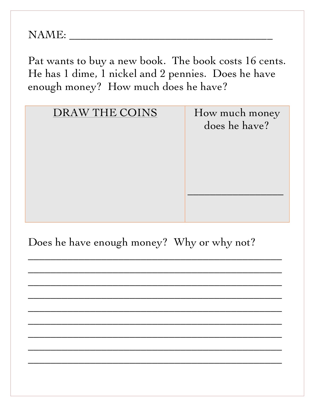 Free First Grade Materials Coin Extended Response Math free-first-grade-materials-coin-extended-response-math