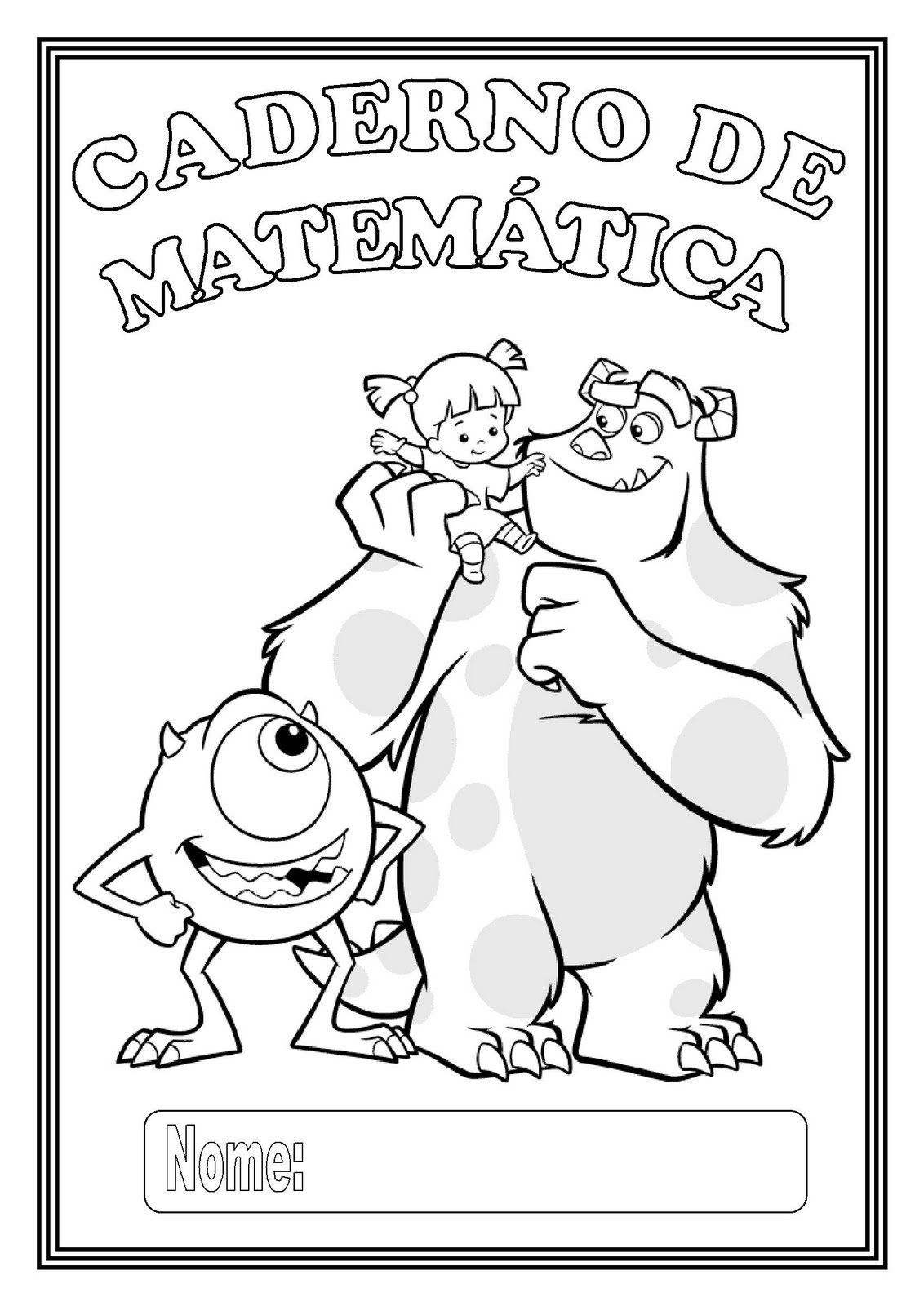 Capa De Matematica Para Colorir - RETOEDU