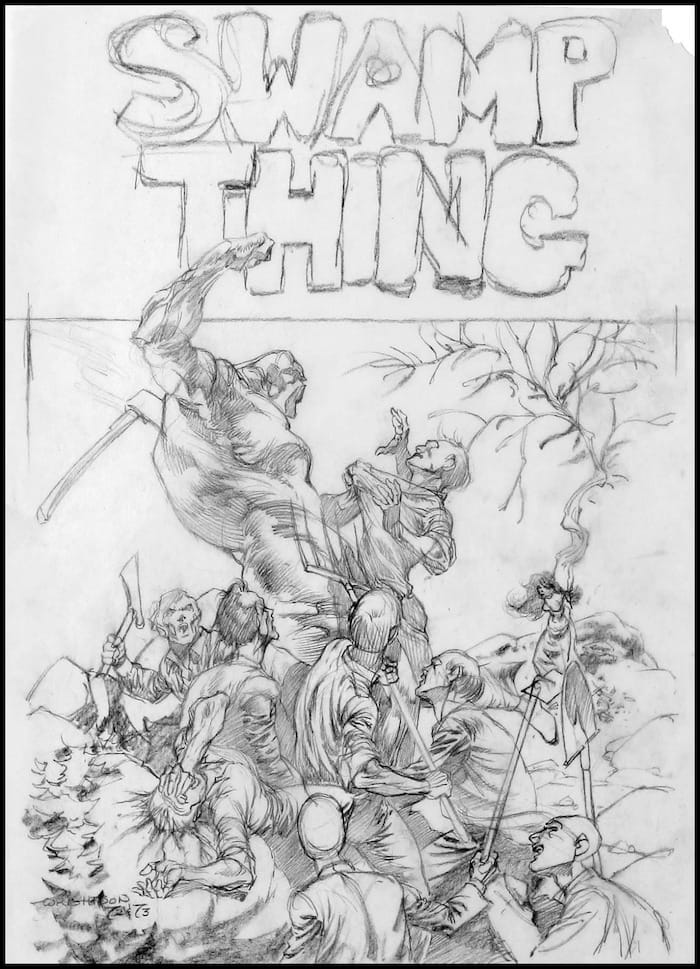 Bernie Wrightson original art - Swamp Thing #5 cover sketch - Pencil Ink