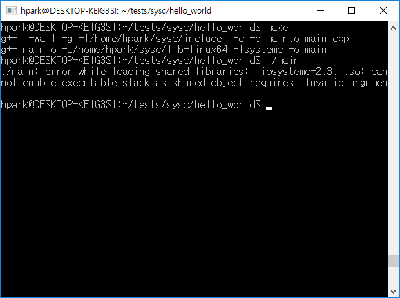 topazus-dev: SystemC on Windows (using Bash on Windows)