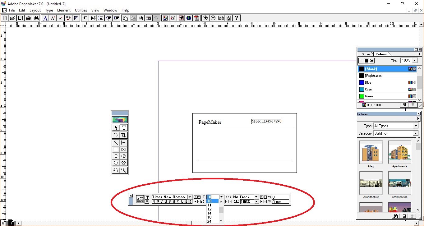 General Coding: PageMaker: Making simple visiting card step-by-step