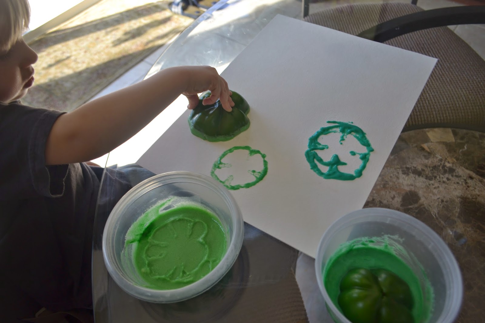 Thrifty Artsy Girl: Green Pepper Clover Stamp Fun For Your Wee Bitty One