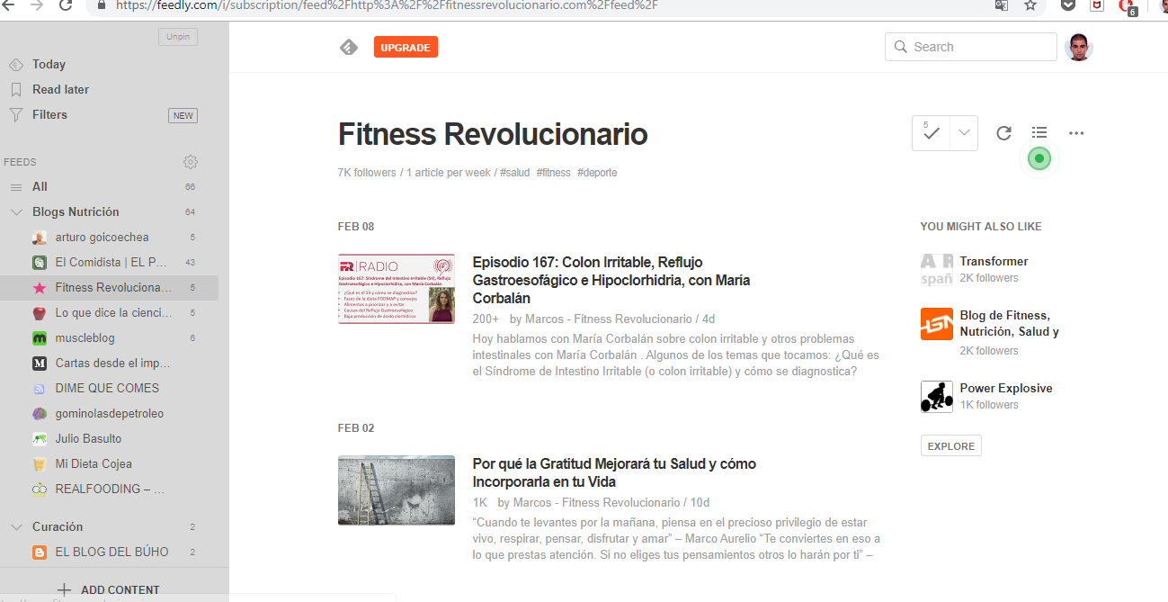 Tarea 3.1.1.3: Lector de canales RSS online (Feedly)