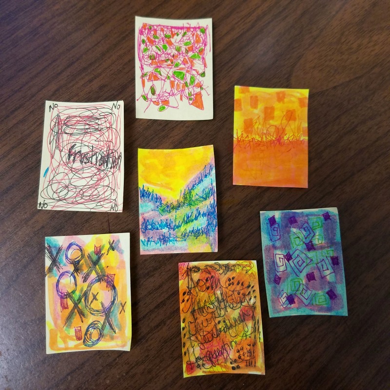 My Creative Endeavors: Sticky Post It Notes and Art