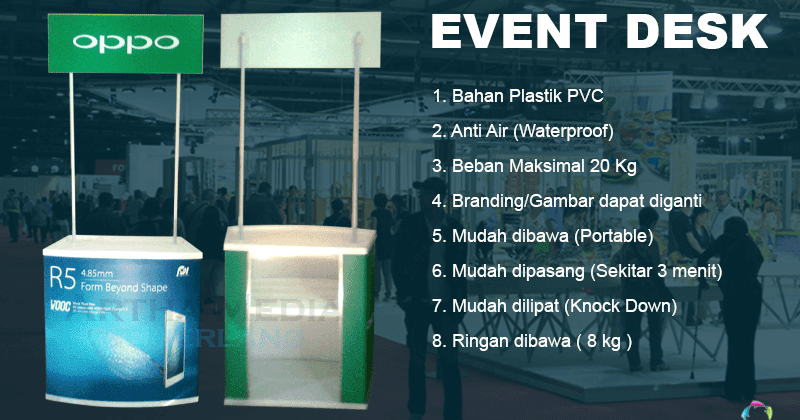 Jual Event Desk PVC/Stand Booth Portable untuk Meja Promosi Makanan ...