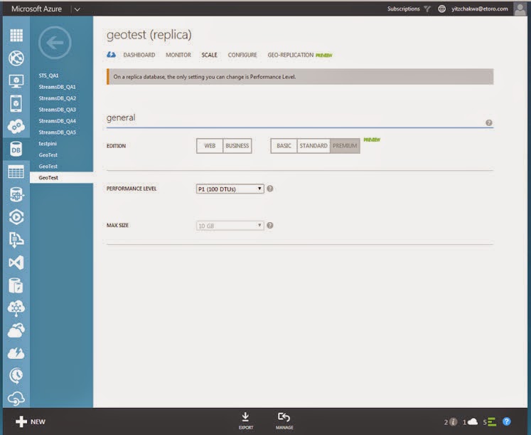SQL Azure Geo Replication