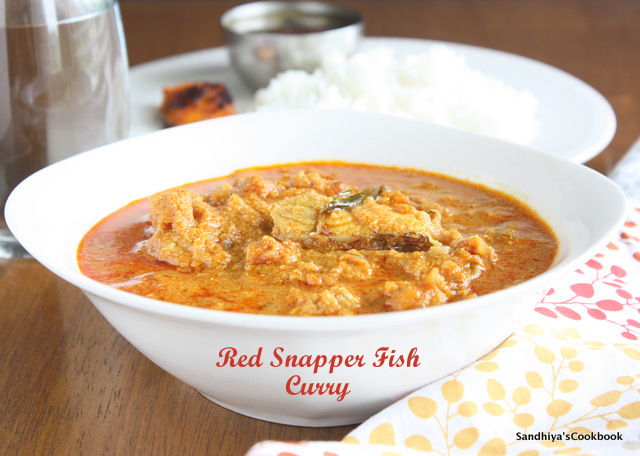 Sandhiya's Cookbook: Red Snapper Fish Curry | Sankara Meen Kuzhambu ...