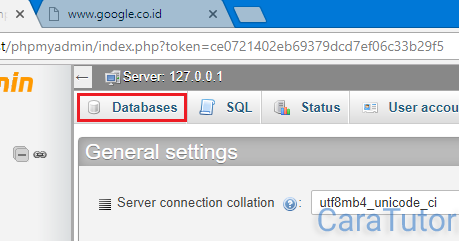 Cara Membuat Database & Tabel MySQL di phpMyAdmin Xampp - caratutorial.com