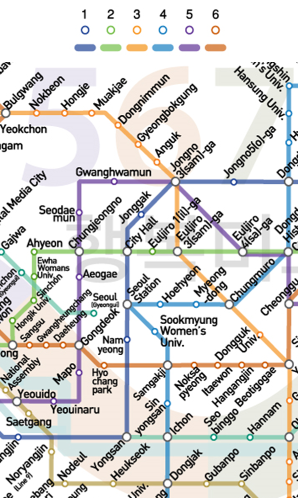 See the Seoul subway lines 1-6 |Street in Korea