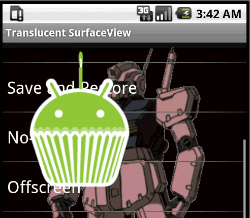 yamachan's Android Development: SurfaceViewを試す (SurfaceView Example)