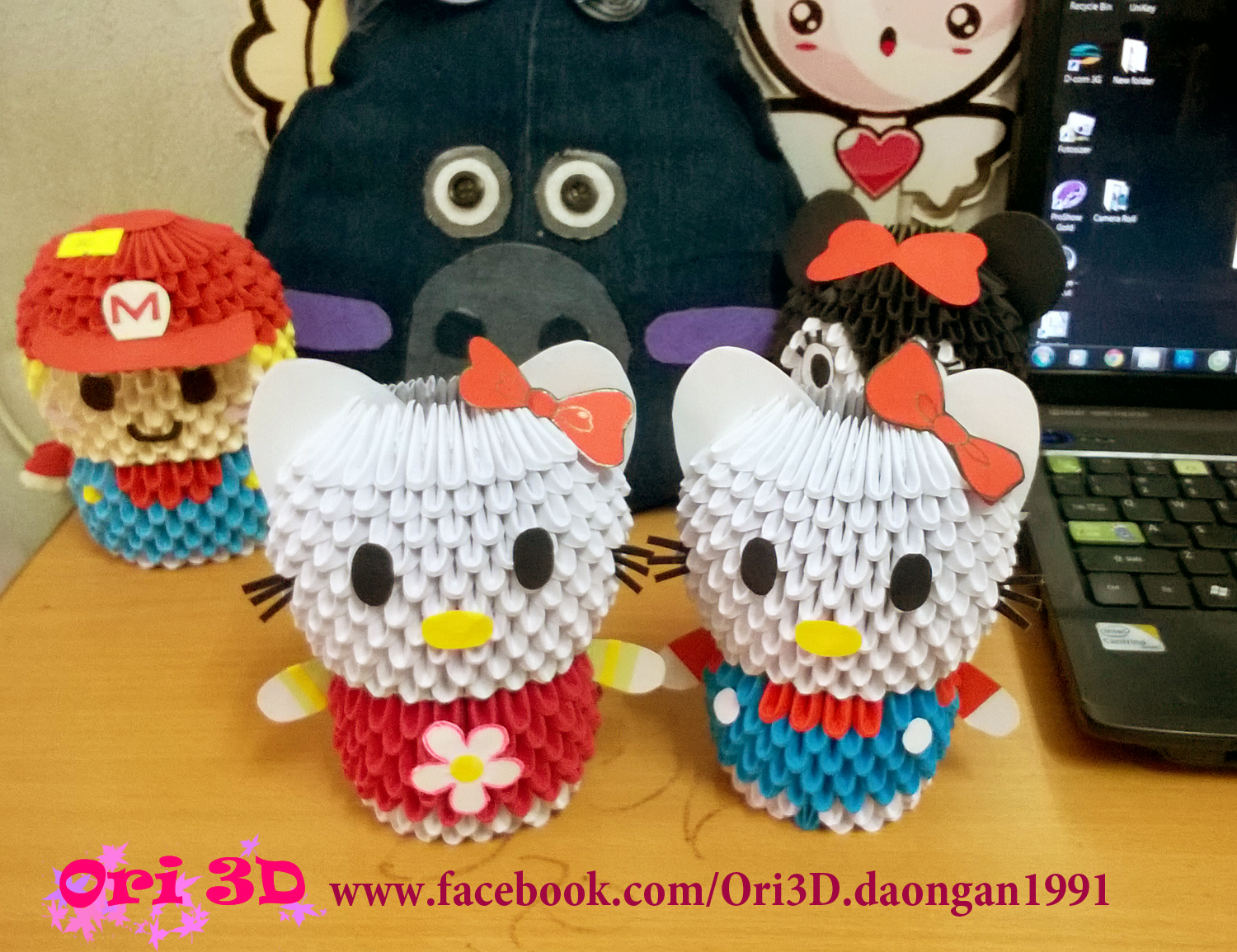 Ori 3D : [Diagram & Video] How to make a Hello Kitty 3D Origami - Hướng ...