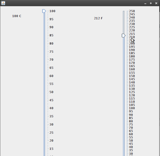 Temperature Converter Celsius Fahrenheit Java Swing