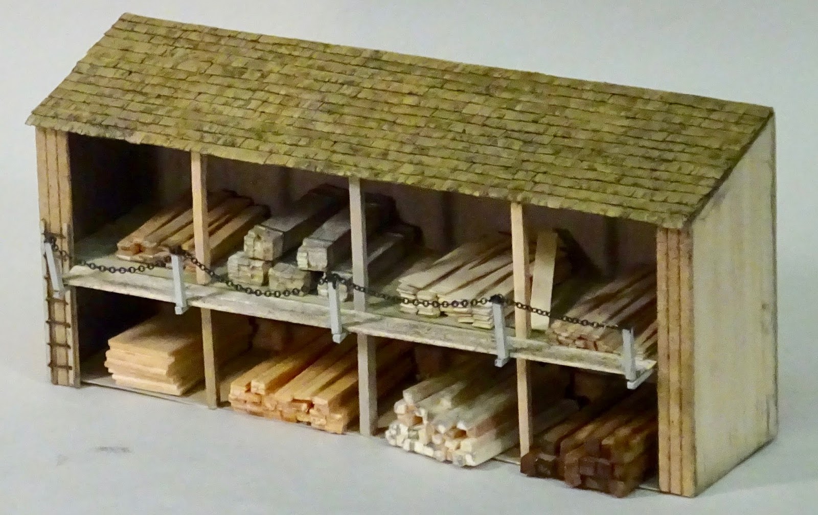 Model Railroad Minutiae: Building supply lumber shed