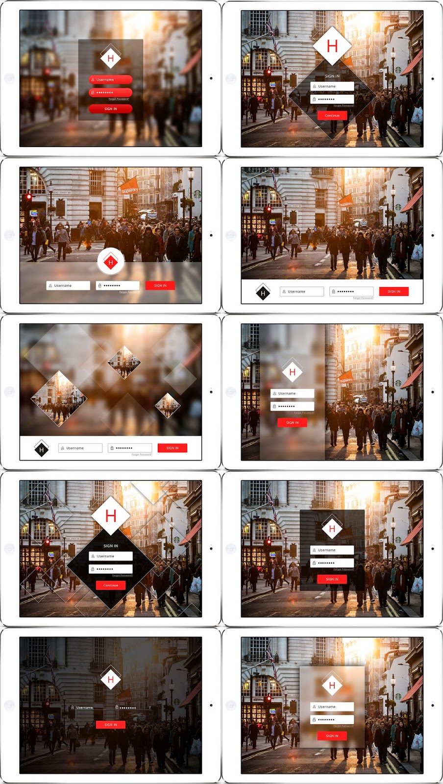 10 iPad Login Screens Using Same Image | Photoshop Tutorials