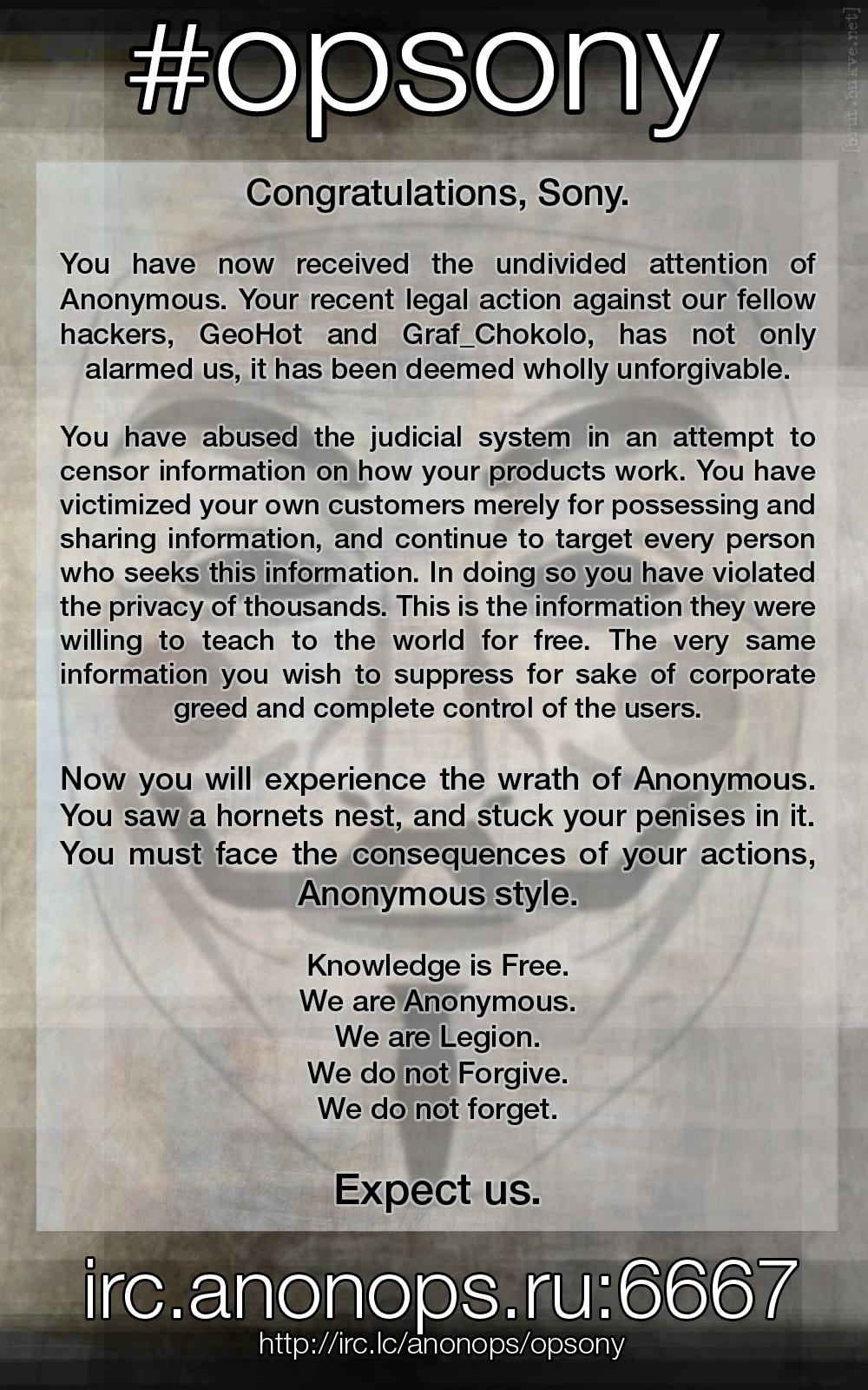 The Plan Is Now!: Anonymous