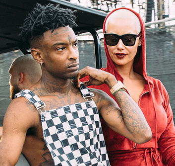 21 Savage still looking sad around Amber Rose (photos)