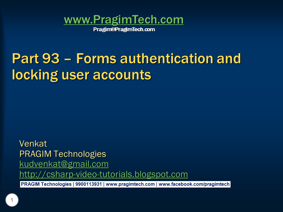Sql server, .net and c# video tutorial: Part 93 – Forms authentication ...