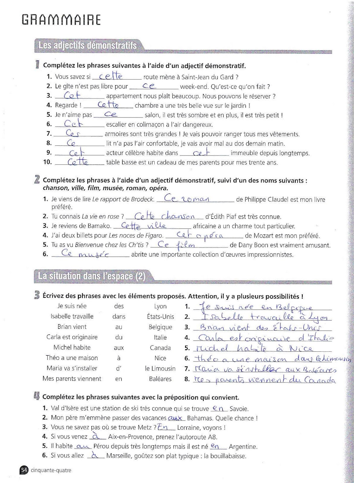 Carranque en français: Bachillerato: corrigé des exercices de grammaire ...