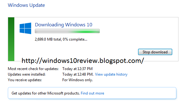 Finally, my Windows 10 Free Upgrade has downloading today