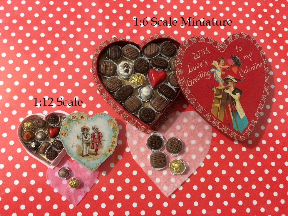 Baking In Miniature: Miniature Chocolates in Heart Shaped Boxes