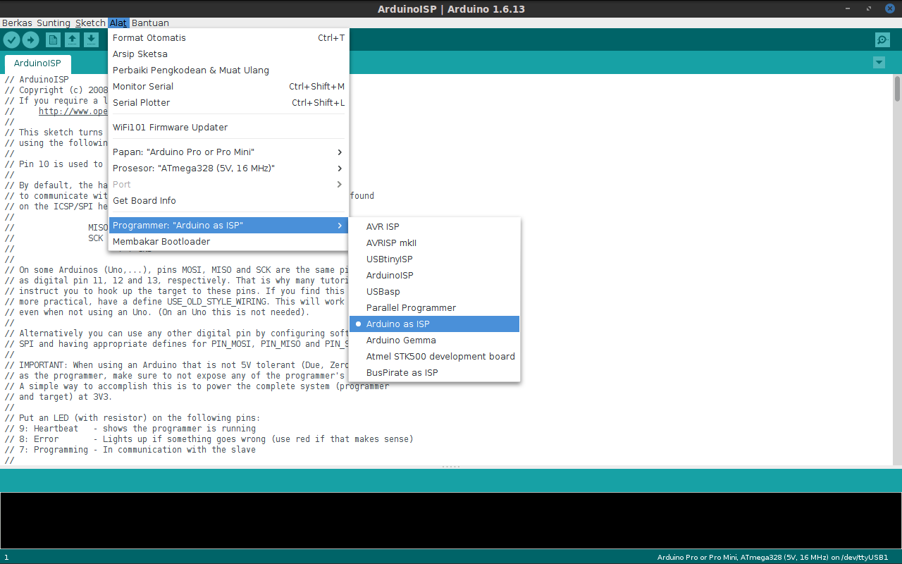 Mengisi Bootloader Arduino kedalam Chip Atmega-328P