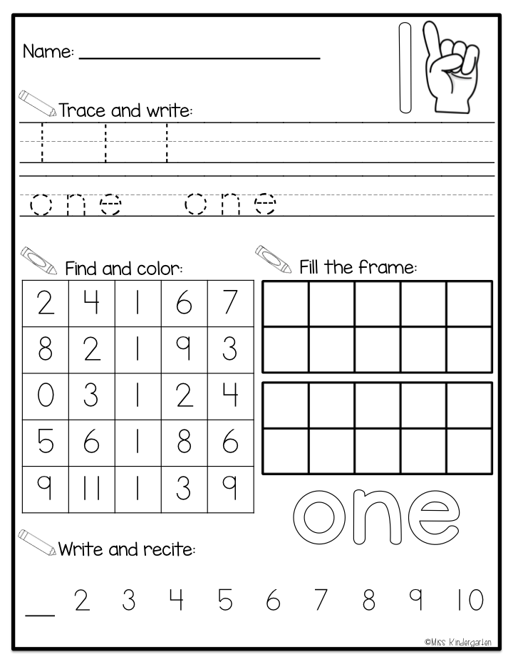 Number Practice in Kindergarten - Miss Kindergarten