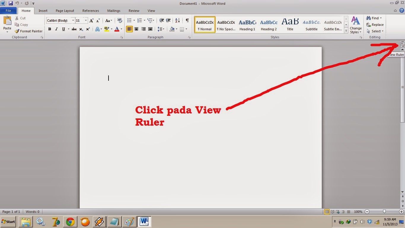 Menampilkan ruler pada ms office word ~ College Project