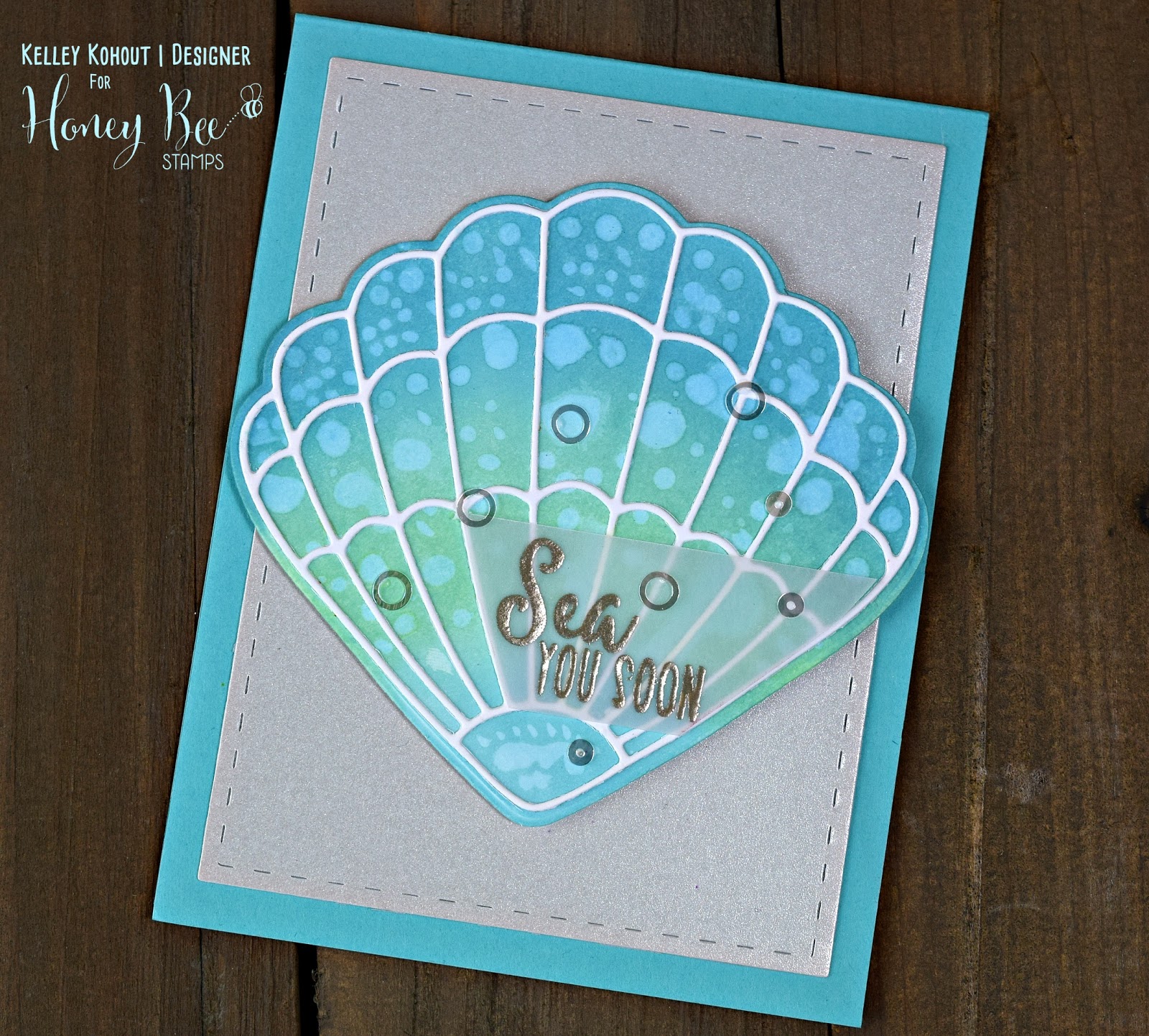 INKohouts Design: Sea Shell Card Dies from Honey Bee Stamps