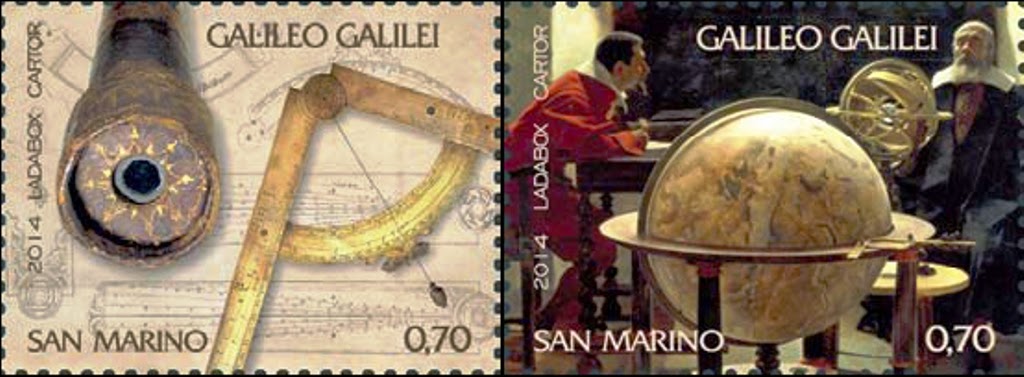 FILATELIA DEL ECUADOR: EMISIÒN POSTAL EN HOMENAJE A GALILEO GALILEI 2014.
