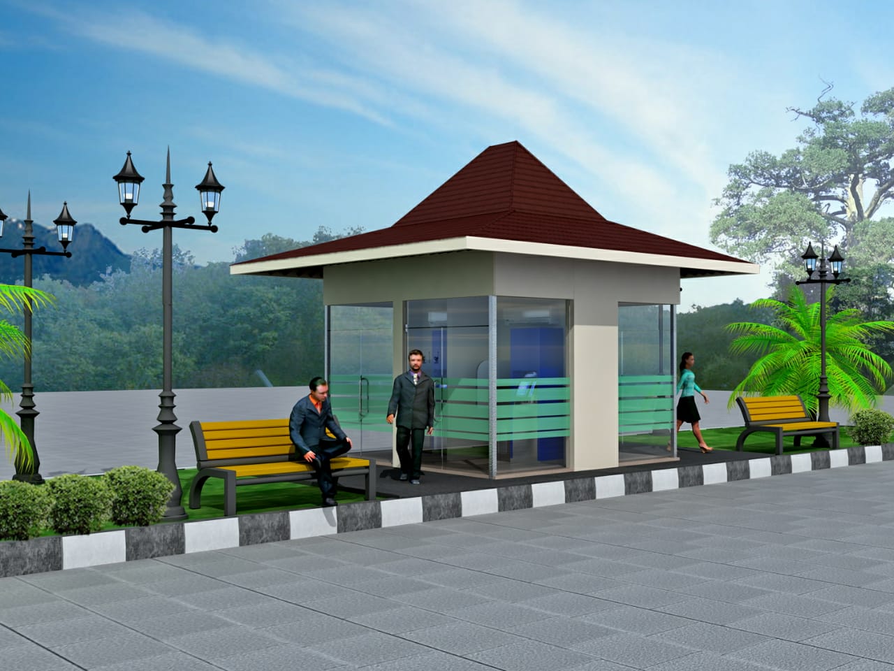 Pembangunan ATM Center dalam bentuk rumah joglo - iBPL DUTA MAS ...