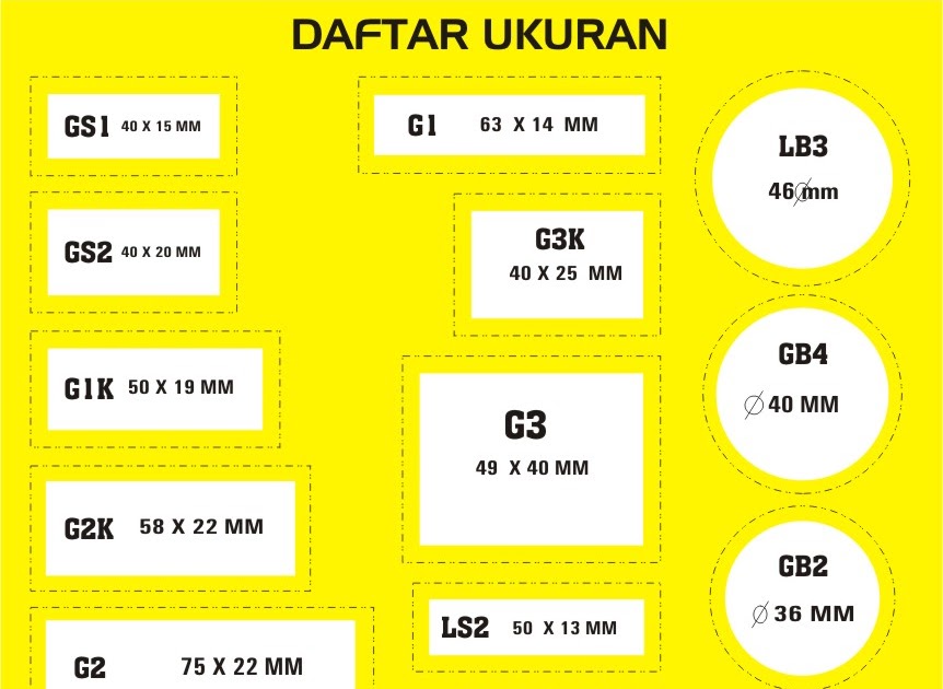 Daftar Ukuran Stamp ~ Stempel Warna Online
