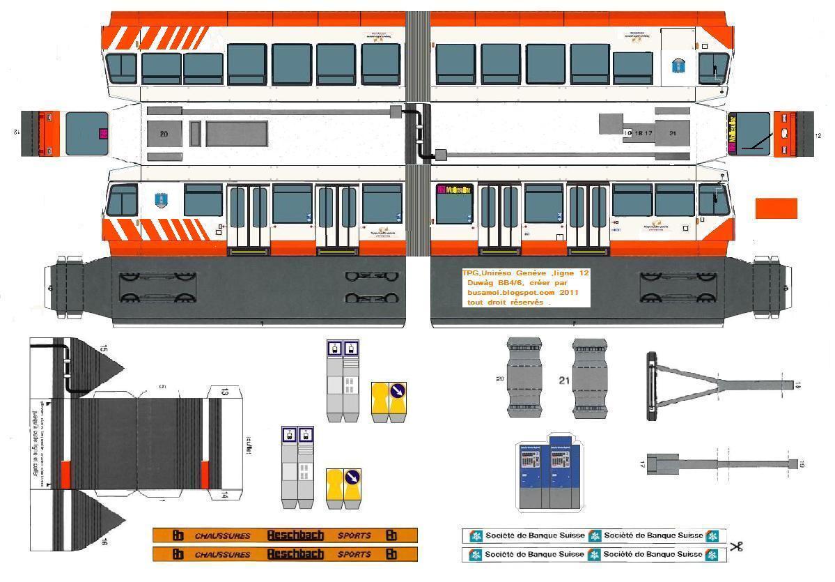 busamoi: papertram Duwàg BB4/6 ,TPG Genève