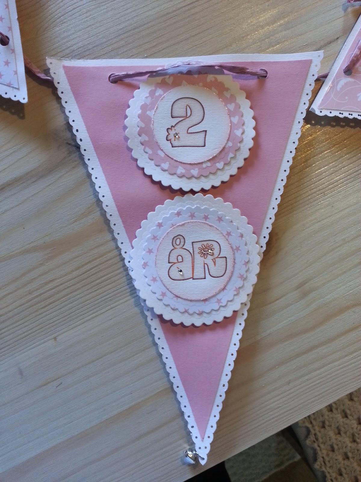 Birgits hobbyblogg: Vimpler til 2års-dag