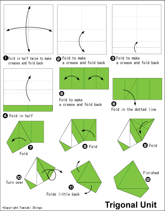 Origami Trigonal instructions - Easy Origami instructions For Kids