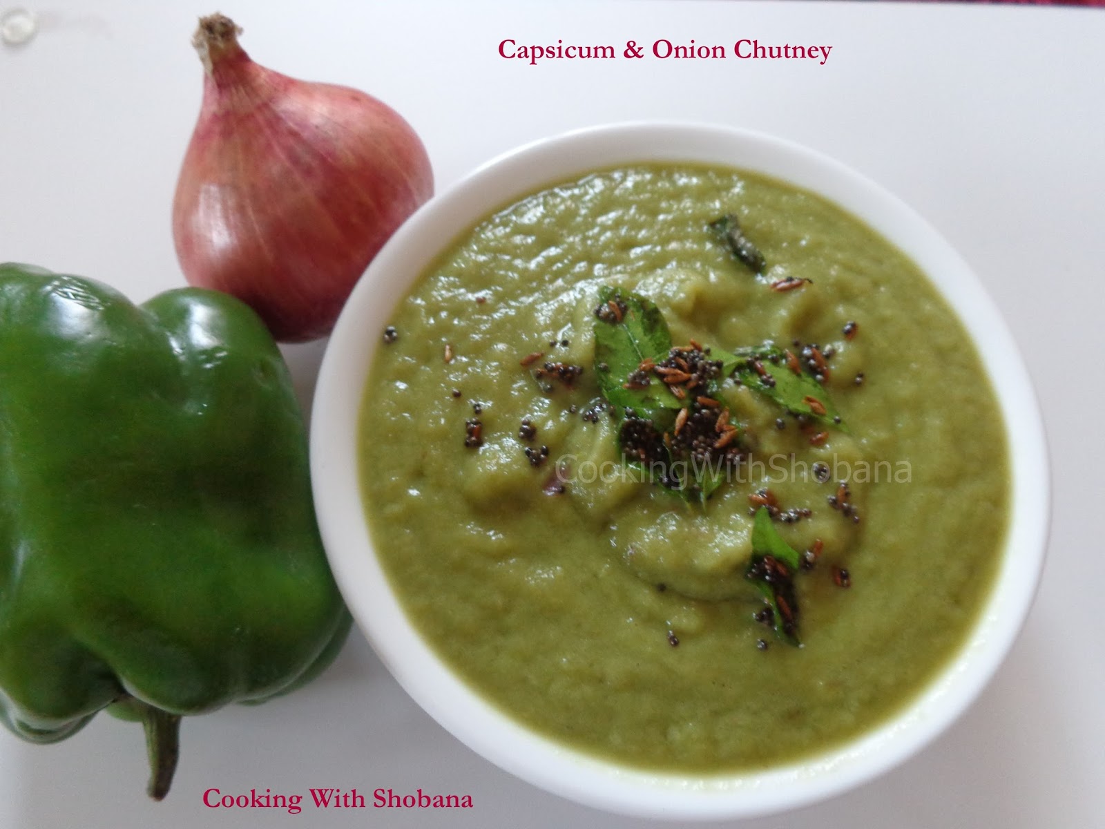 Cooking With Shobana : CAPSICUM AND ONION CHUTNEY