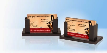 Business Cards Desk Holders - Maple Print