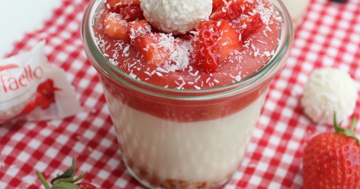 Raffaello Pudding mit Erdbeeren