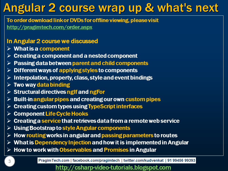 Sql server, .net and c# video tutorial: Angular 2 course wrap up and ...