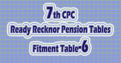 Fitment Table-6 -- 7th CPC Ready Reckoner Pension Tables | LATEST ...