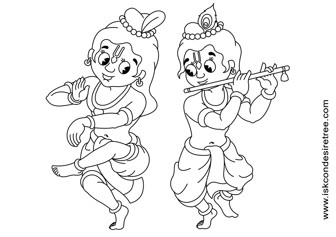 Bhagavat Chintan Das (Bhikaji): Sri Krishna Balarama Line Drawing