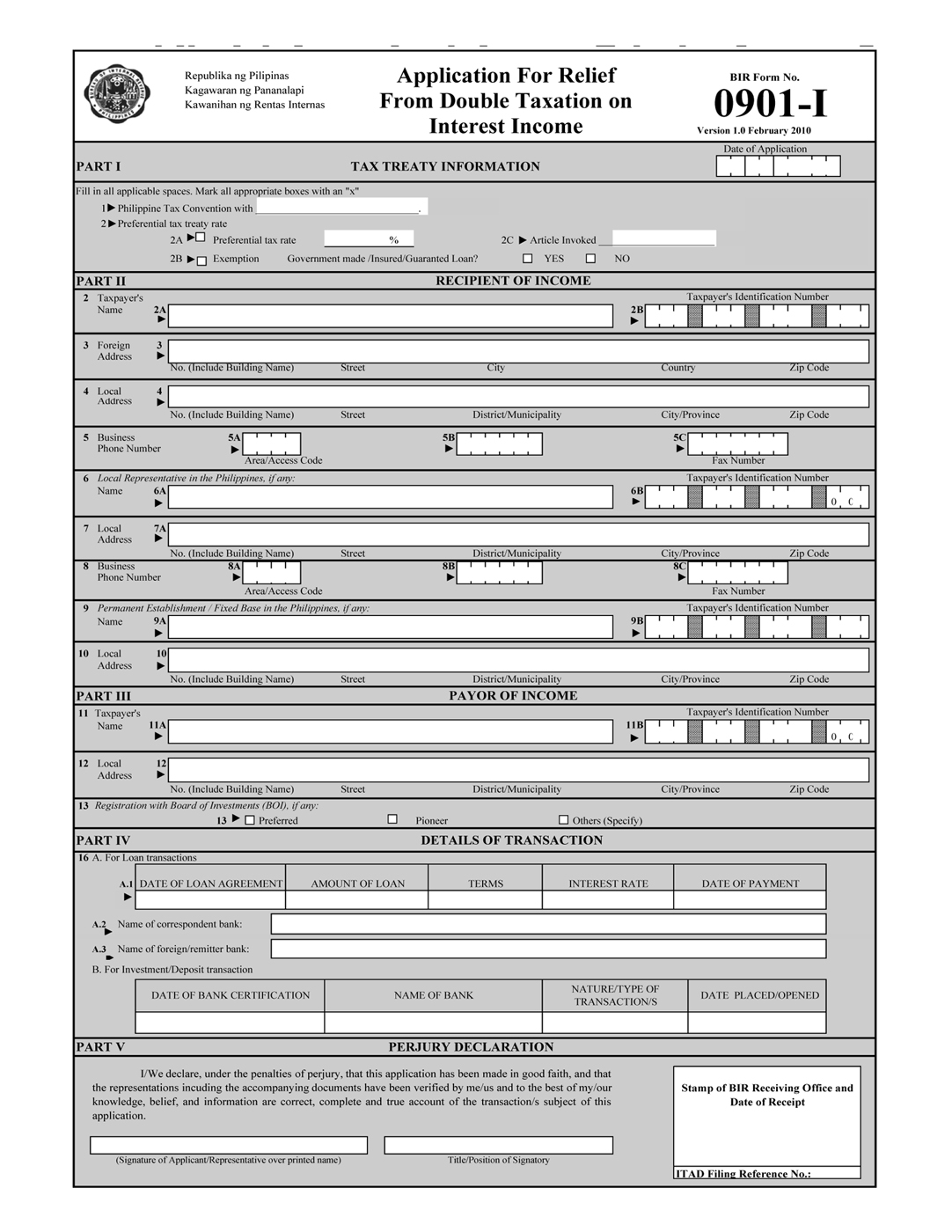 busapcom: BIR Form 0901-I Download