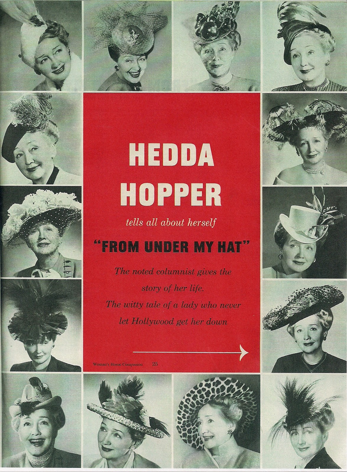 The Vintage Hat Shop: Hedda Hopper- Hat Lover Extraordinaire!