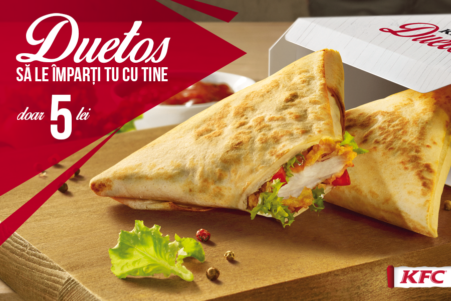 Mega Bacau: KFC lansează Duetos, wrapurile pe care să le împarti doar ...