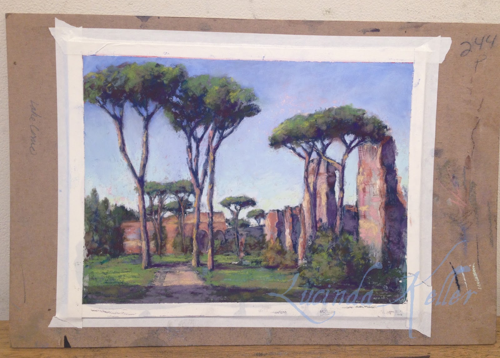 Cobalt Violet: Roman Ruins, in Pastel ~ The Baths of Caracalla